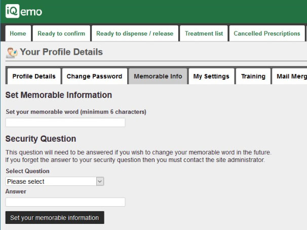 Setting up and using your memorable word – iQ HealthTech